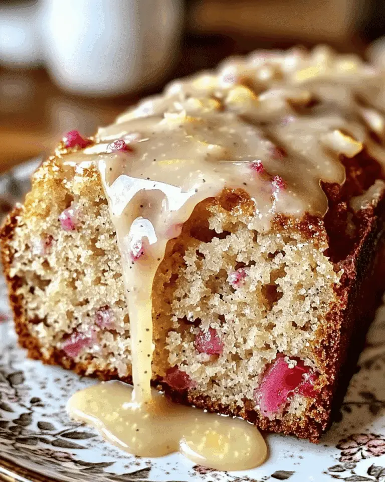 Rhubarb & Lemon Poppy Seed Loaf with a Lemony Glaze - Her Cooks
