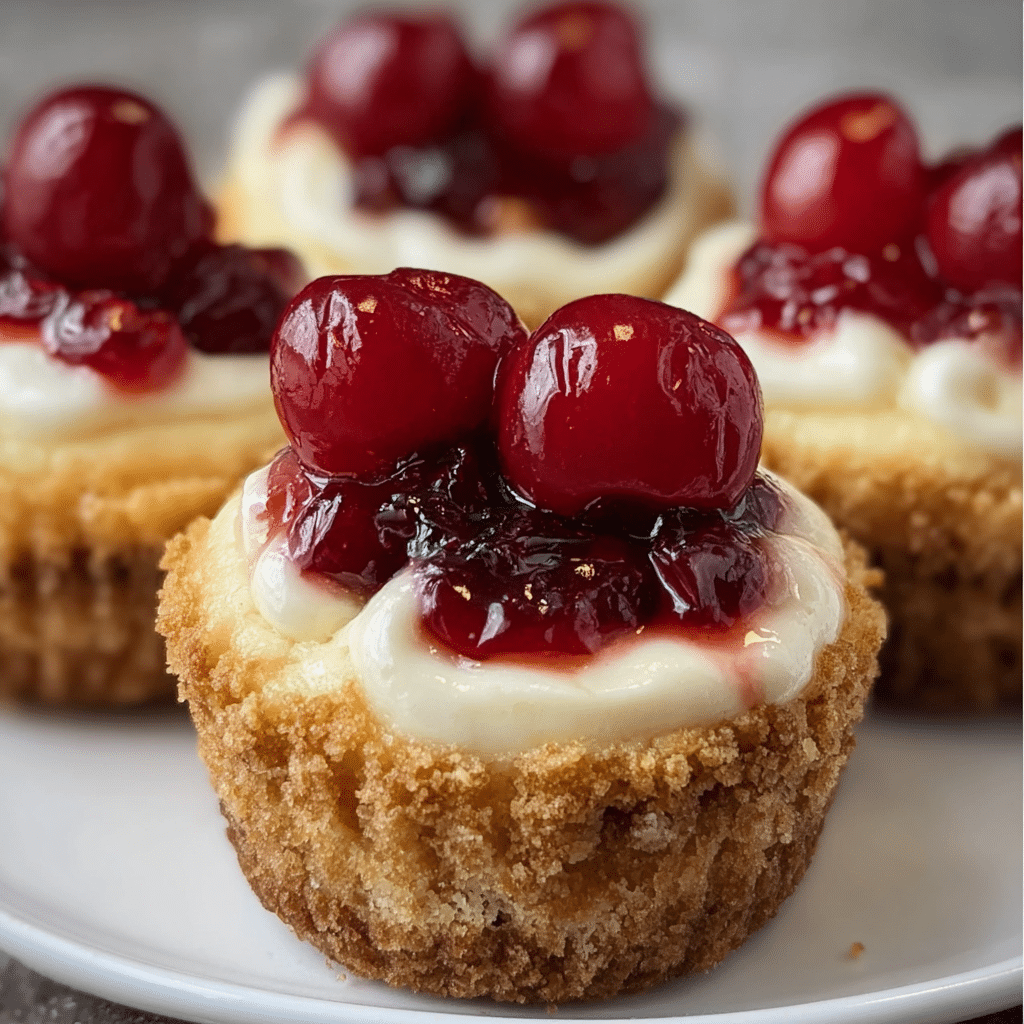 Cherry Cheesecake Cupcake Bites - Her Cooks