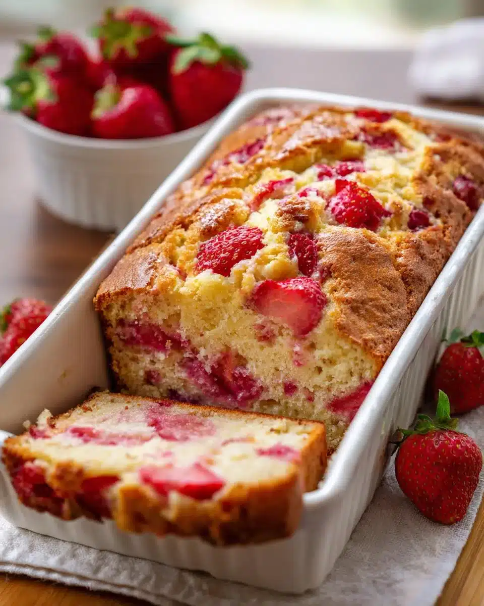 Flourless Strawberry Cottage Cheese Loaf - Her Cooks