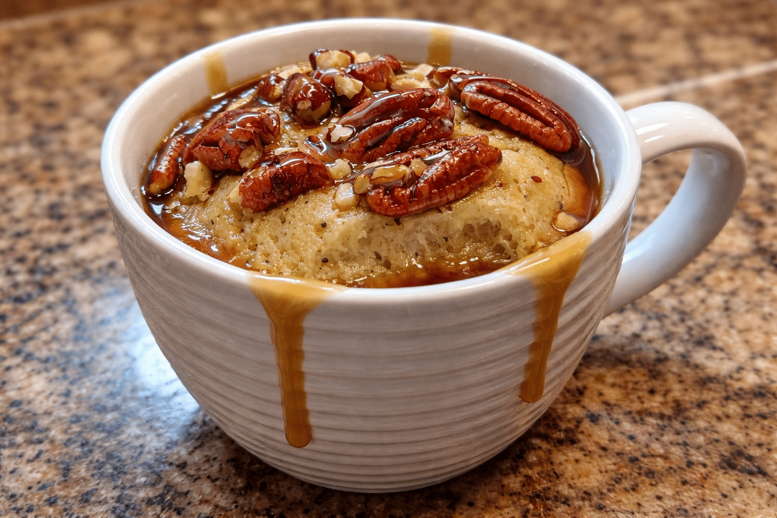 Cottage Cheese Pecan Pie Mug Cake - Her Cooks